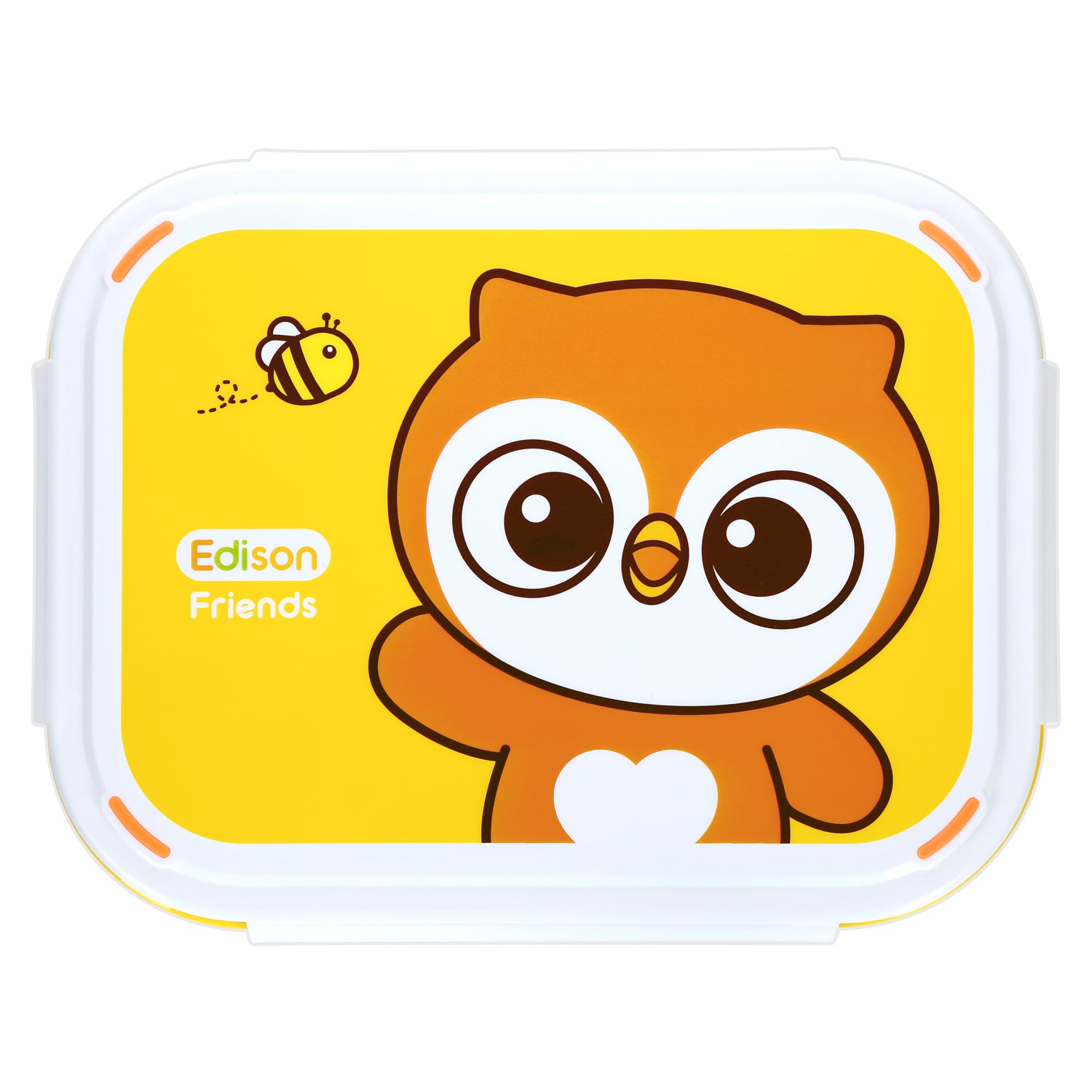 EDISON FRIENDS DUAL NON-SLIP STAINLESS LUNCH BOX W/POUCH (moq 6)